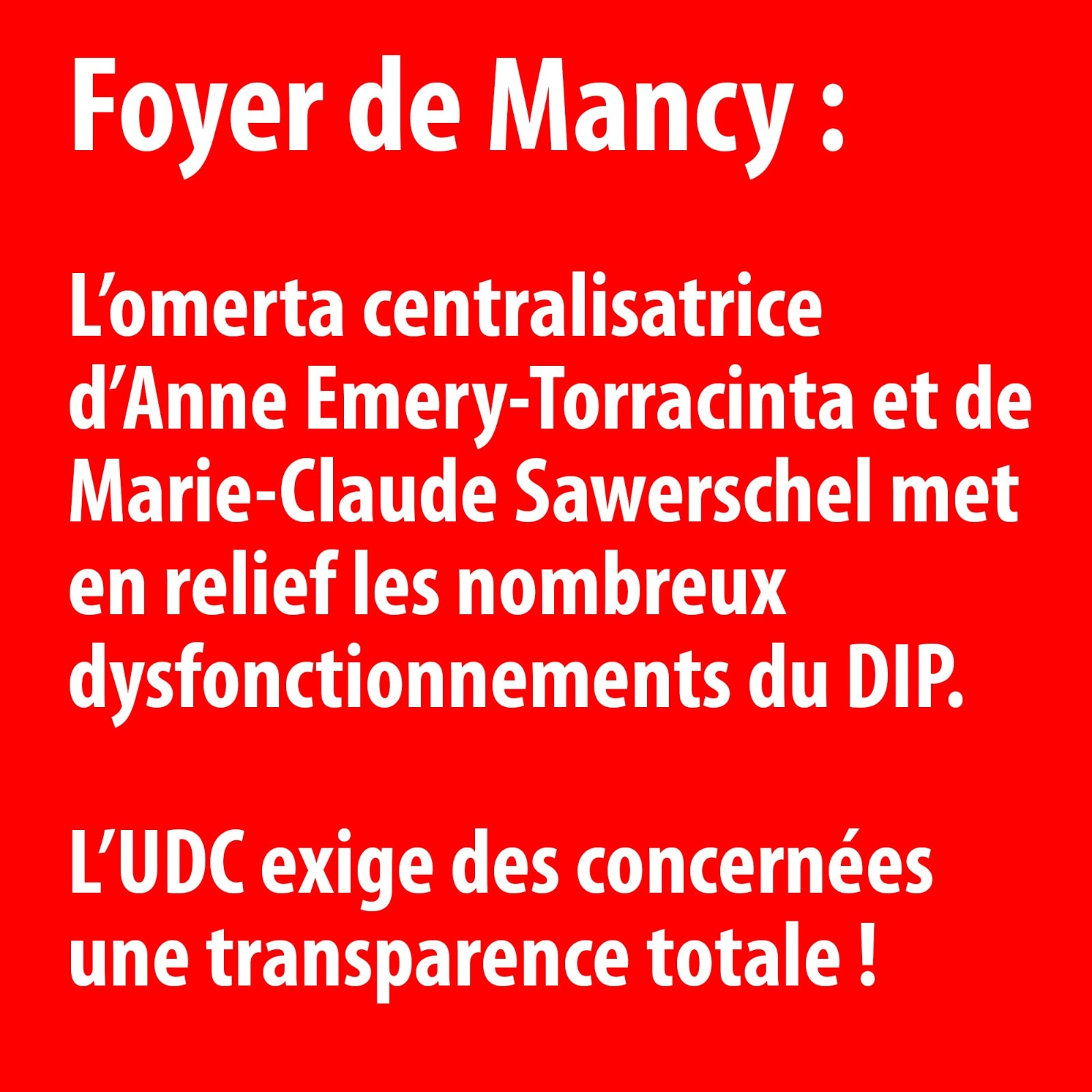 Foyer de Mancy – Un rapport accablant pour le DIP et la socialiste à sa ...